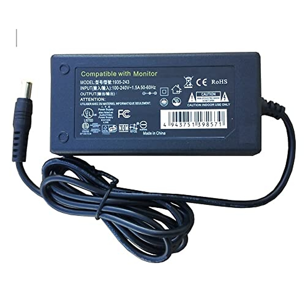 PowerTech Supplier AC Adapter - Power Supply for LG 35WN65C & 35WN65C-B, 35WN65C-B.AUS Monitor