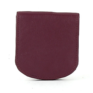 Bacci Leather Impressions Taxi Wallet - Soft Leather, Compact & Snap Pocket on Front, Folding Wallet, Small ID Cards & Coins Holder, Pouch for Men & Women, Coin Case ( Leather, Plum)