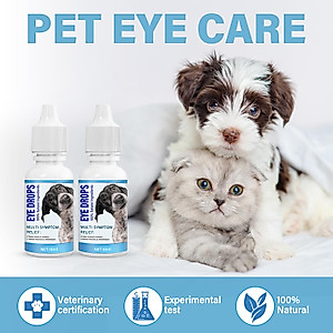 Atrilly Dog Eyé Drops, Dog Eyé Infection Treatment, Eyé Drops for Dogs & Cats to Clean Tear Streaks, Remove Eye Stains & Relieve Symptoms of Red Eye, Dryness Eye, Allergy, 10ml*2, Blue