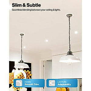 Sunco 12 Pack Goof Rings for Recessed Light Fixture Living Room Can Light Goof Trim Ring, Outer Diameter 8.6-inch, Inner Diameter 6.2-inch, Matte Finish, Flush Mount, 5-6 Inch, White