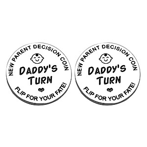 Decision Making Coin, New Parents Gifts Pregnancy Gifts for First Time Moms, New Dad Gifts, New Moms Gifts for Women,New Baby Gift for New Parents to Be Birthday Gift (2pcs)