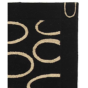 SAFAVIEH Soho Collection 5' x 8' Black/Ivory SOH714A Handmade Premium Wool & Viscose Area Rug