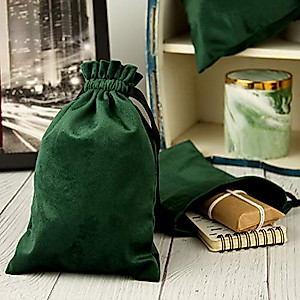 WRAPAHOLIC Velvet Tarot Rune Bag - 6 Pack Velvet Bags 6 x 9 Inches for Cards, Game Pieces, Jewelry, Wedding Party Gift Wrap - Black, Forest Green and Wine