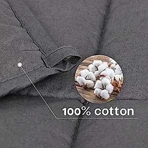 Nova Microdermabrasion Weighted Blanket (15 lbs 48 x 72 Inches, 130-170lb Individual,Grey) Heavy Blanket for Adults Women, Men, Children 100% Breathable Cotton with Glass Beads