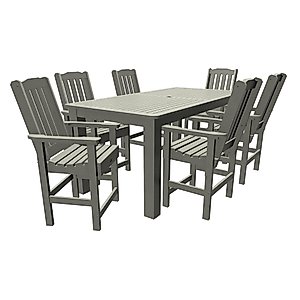 Sequoia Professional CM-ST7SQ48LC-CGE Springville 7pc 42x84 Counter Height Dining Set, Coastal Teak