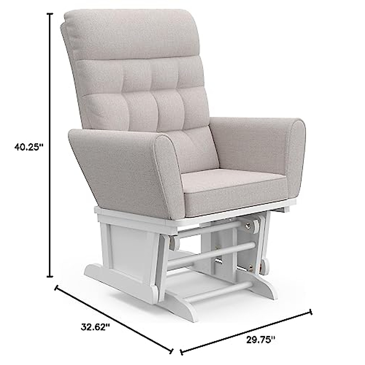 STORKCRAFT Harmony Premium Glider and Ottoman, White/Misty Gray