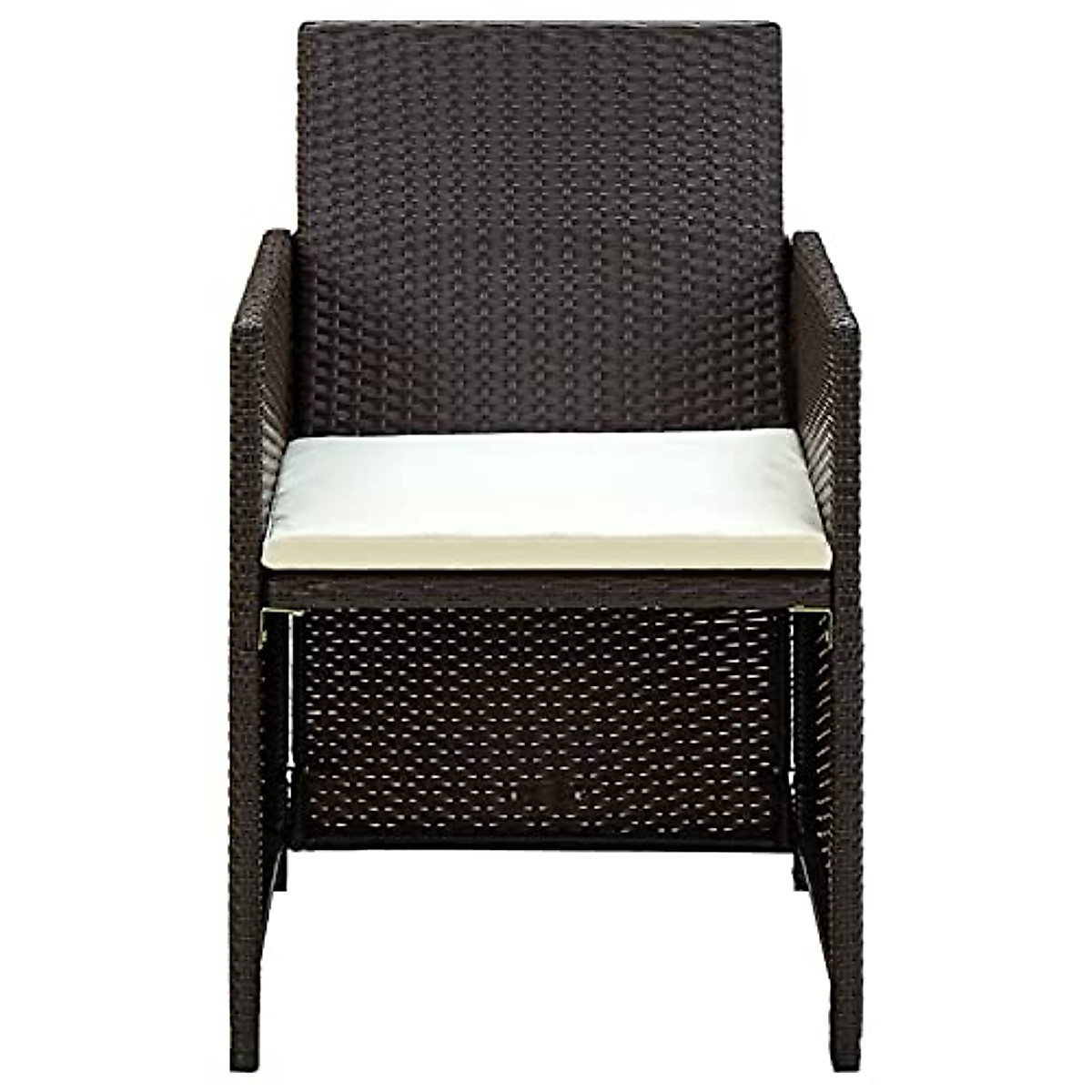 Camerina 4 Piece Patio with Cushions Patio Furniture Sets Outdoor Sectional Furniture Conversation Sets Patio Furniture Set Rattan Brown