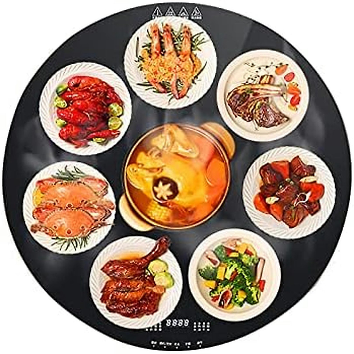 Electric Food Warmer Plate, Electric Warming Tray Multifunctional Hotplates Keep Food Warm for Buffets Home Dinners with Touch and Spin Adjustable Temperature Control Warming Serving Tray Food