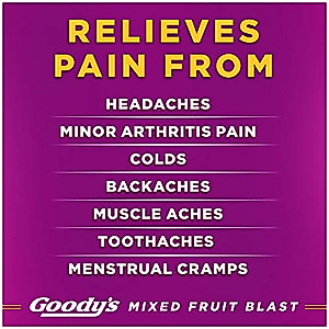 Goody's Extra Strength Headache Powder, Mixed Fruit Blast Flavor Dissolve Packs, 24 Individual Packets, 2 Pack