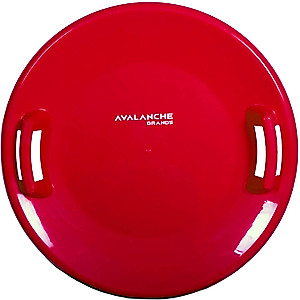 Avalanche Brands | 25" Downhill Saucer Snow Sled | Red | Durable Handles & Safe for All Ages