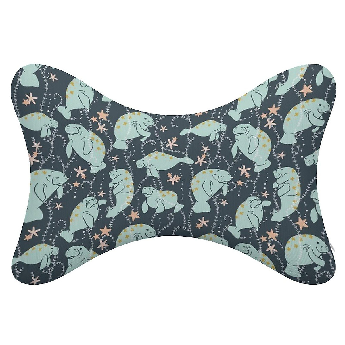 JZDACH Car Neck Pillow Memory Foam Head Rest Support Cushion Compatible with Manatee Animals for Travel Car Seat, Boys Gaming Office Chair,Travel Portable Pillow
