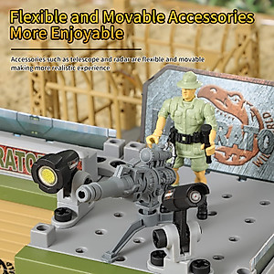 FLYINTOYS Dinosaur Toys for Kids,Dinosaurs Figures Playset with trex,Soldier,Lab,Dino Cage,Hunting Equipment,Create a Dino World,Educational Toy Birthday for Toddler 3-9 Boys&Girls