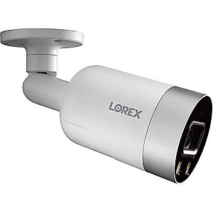 Lorex E891AB Indoor/Outdoor 4K Ultra HD Smart Deterrence IP Security Bullet Camera, 150ft IR Night Vision, Color Night Vision, Audio, Only Camera No Cable (Renewed)