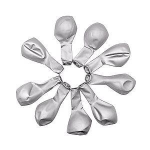 oditton Silver Balloons, 50PCS Birthday Balloons, Radiant Finish Balloons, 12inch(30cm) 100% Latex Helium Balloons, Exciting Party Graduation Baby Shower Wedding Holiday Balloon Decoration