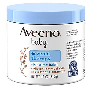 Aveeno Baby Eczema Therapy Nighttime Balm, Skin Protectant for Eczema Relief, 11oz