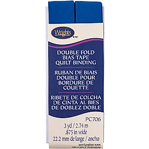 Wrights Snorkel Blue Double Fold Quilt Binding 7/8" X3yd, 1 Count (Pack of 1)