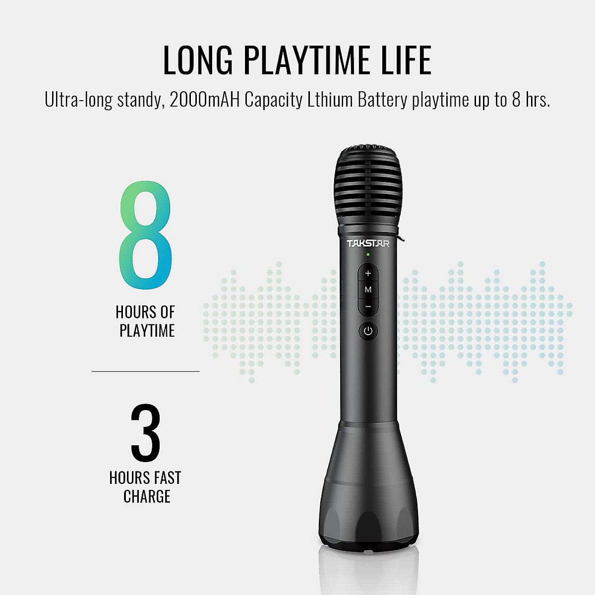 TAKSTAR 2-in-1 Bluetooth Wireless Microphone & Voice Amplifier, Portable Handheld Mic Speaker for Karaoke, Meeting, Outdoors, Speech, Party - DA10 (Not a Record Mic & Can't Connect Extra Speaker)