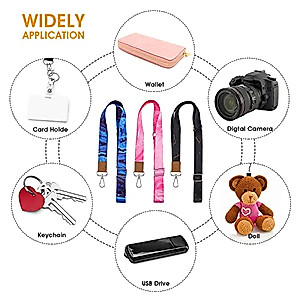 cobee Cell Phone Lanyard with Patch, 3 Pcs Universal Marble Neck Straps with Metal Clasp Adjustable Badge Crossbody Lanyards for Women Wrist Straps for Card Holders, Car Keys, Whistle, Wallet