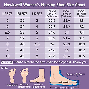 Hawkwell Women's Slip On Lightweight Comfort Slip Resistant Nursing Shoes,Black Synthetic,8 M US