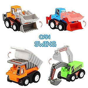 Pull Back Car, 20 Pcs Assorted Mini Truck Toy and Race Car Toy Kit Set, Play Construction Vehicle Playset for Boy Kid Child Party Favors Birthday Game Supplies Pinata Stuffers Easter Egg Hunt Fillers