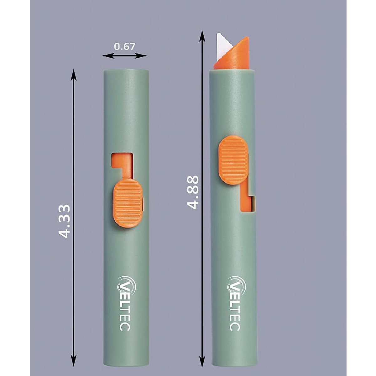 Veltec Cutter, Retractable Ceramic Blade, Safety Box Cutter Utility Knife, Locking Blade, Stays Sharp Up To 10X Longer Than Steel Blades (Green + Black)