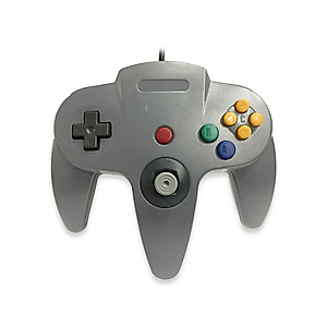 Old Skool Classic Wired Controller Joystick compatible with Nintendo 64 N64 Game System - Grey