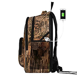 Blueangle Woodland Camouflage Laptop Backpack, Water Resistant Casual Backpack Gift for Men Women College School Bookbag, Travel Computer Bag for 15.6 Inch Laptops
