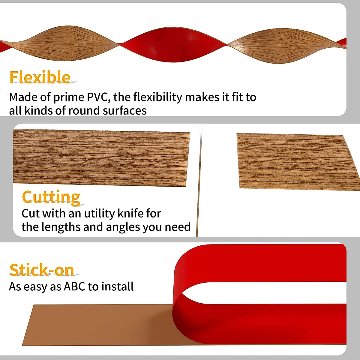 Pluden Flexible PVC Floor Transition Strip, 2 Inch x 6.6FT Peel and Stick Floor Cover Strip, Flooring Transitions Laminate Floor Strip, Carpet to Tile Transition Strip, Vinyl Floor Flat Divider Strip