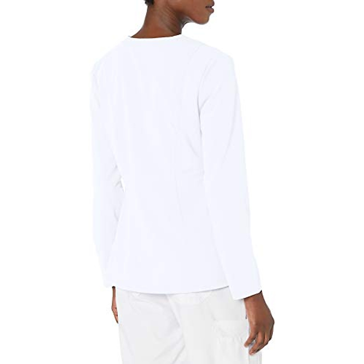 Dickies Xtreme Stretch Women Warm Up Scrubs Jacket Snap Front 82310, L, White