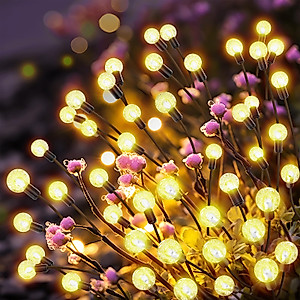 URAGO Solar Lights for Outside, New Upgraded with 32 LED Crystal Bubble Bulbs, Solar Garden Lights Outdoor Waterproof, Firefly Lights Outdoor Yard Patio Pathway Christmas Decorations