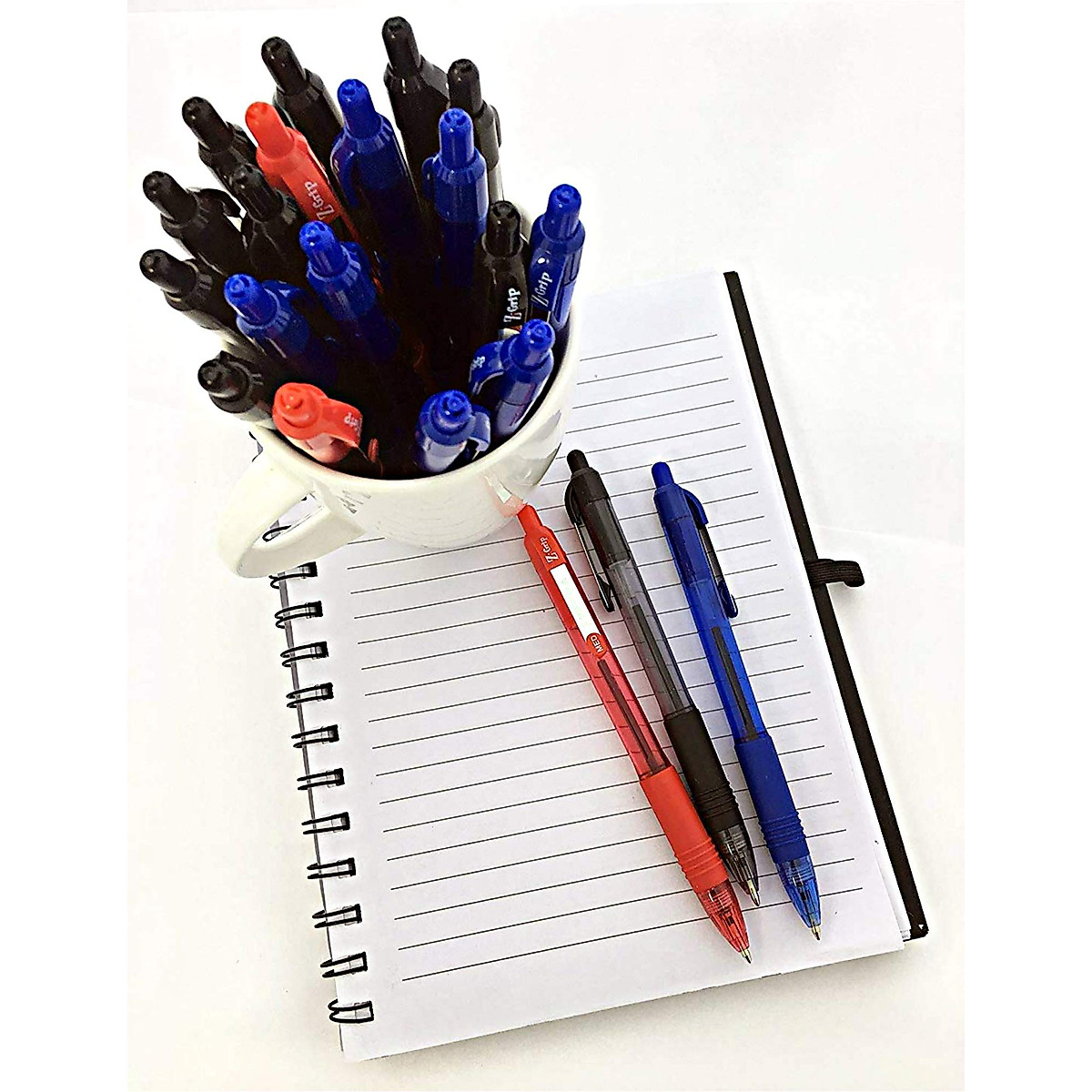 ZEBRA , bulk pack of 24 ink pens, Z-Grip Retractable ballpoint pens Medium point 1.0 mm, 12 black & 12 Blue pens combo pack