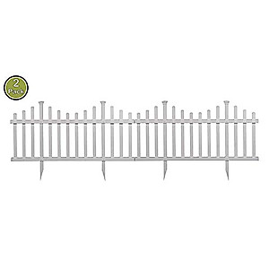 Zippity Outdoor Products ZP19001 No Dig Madison Vinyl Picket Fence, White, 30" x 56.5" (1 Box, 2 Panels), 1 x Pack of 2