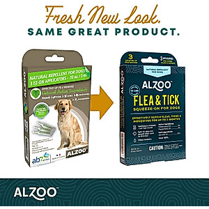 ALZOO Flea & Tick Repellent Squeeze-On for Dogs and 8 Fl. Oz. Flea & Tick Repellent Spray for Dogs, 100% Plant-Based Active Ingredients