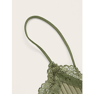 SOLY HUX Women's Y2k Gothic Lace Trim Cami Crop Top Sleeveless Sexy Tank Tops Camisole Clubwear Outfit Army Green M