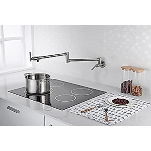 SUMERAIN Pot Filler Faucet Wall Mount,Brushed Nickel Finish and Dual Swing Joints Design