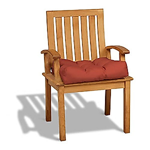 Classic Accessories Water-Resistant Square Patio Seat Cushions, 19 x 19 x 5 Inch, 2 Pack, Brick, Outdoor Seat Cushions