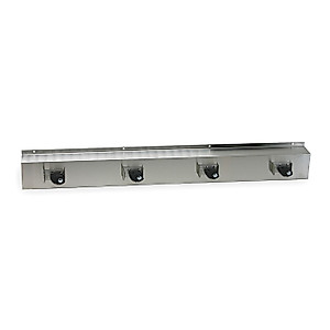 Mop and Broom Rack, Silver, StainlessSteel