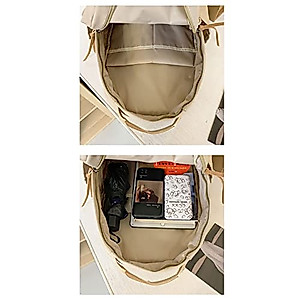 Minimalist Aesthetic Backpack Solid Preppy Backpack Light Academia Aesthetic Backpack Back to School Backpack Supplies (White)