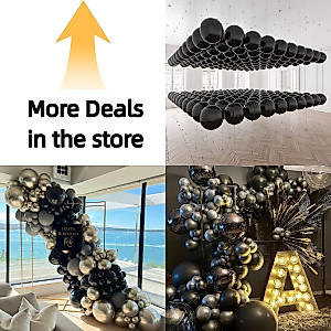 Bezente Black Balloons Latex Party Balloons - 100 Pack 12 inch Round Helium Balloons for Black Themed Wedding Graduation Anniversary Birthday Party Backdrop Decorations
