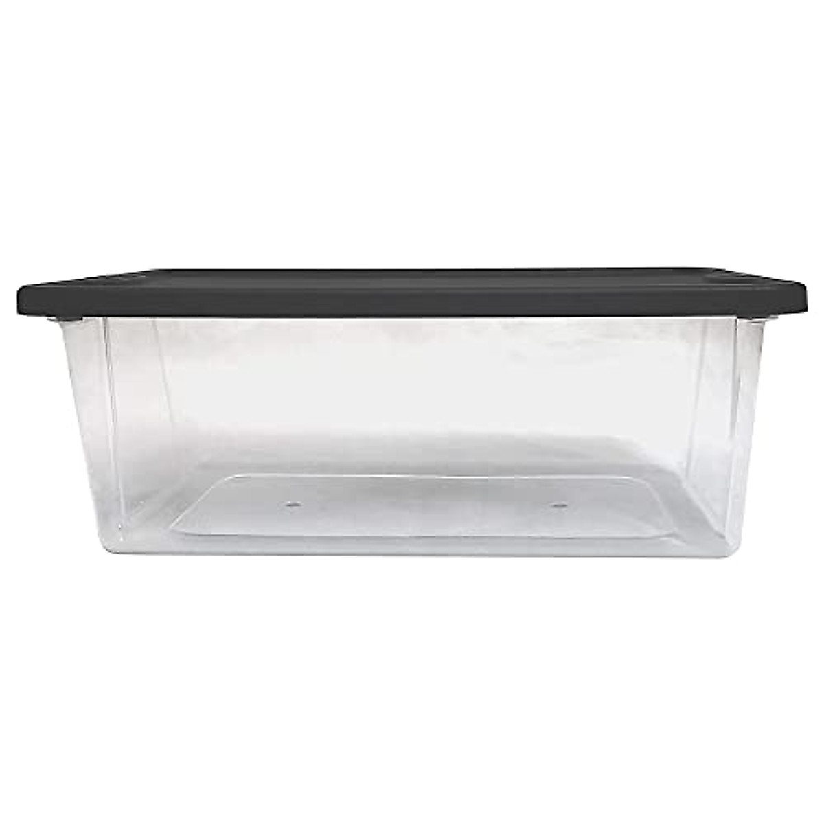 HOMZ Snaplock Stackable 6 Quart Clear Organizer Storage Container Bin with Tight Seal Gray Lid for Home Organization (20 Pack)