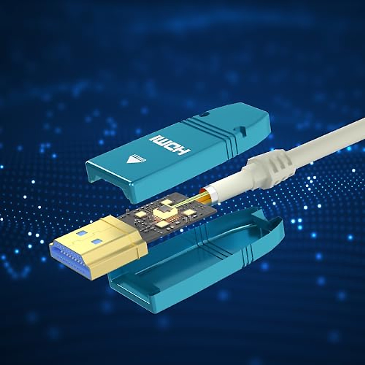 BlueAVS 100 Feet HDMI Fiber Optic Cable 4K 60Hz HDMI 2.0b High Speed 18Gbps Dynamic HDR10 HDCP2.2/2.3 eARC White