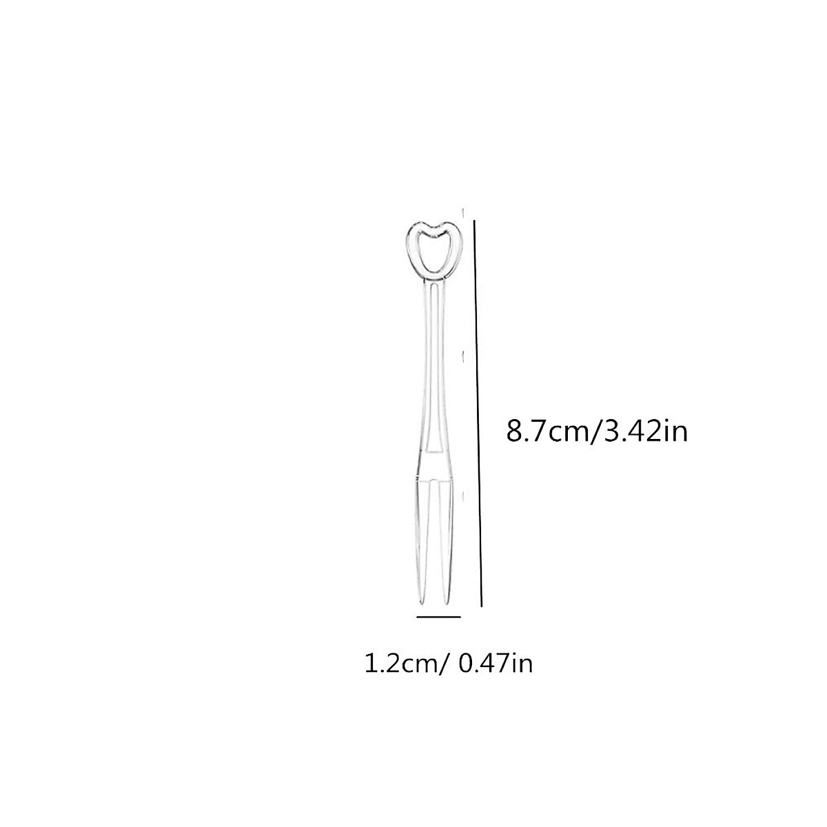 500PCS Disposable Plastic Cocktail Picks Fruit Forks, Clear Heart Shape Mini Cake Forks Sticks Party Supplies, Tasting Appetizer Plates Picks Dessert Forks