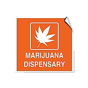 Marijuana Dispensary Style 2 Hazard Marijuana Dispensary Label Decal Sticker Sticks to Any Surface