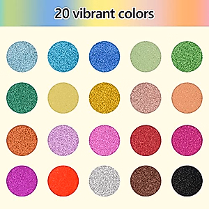 Glitter Cardstock Paper, 60 Sheets 20 Colors, Colored Cardstock for Cricut, Premium Glitter Paper for Crafts, A4 Glitter Card Stock for DIY Projects, Sparkly Paper for Card Making, 250 GSM