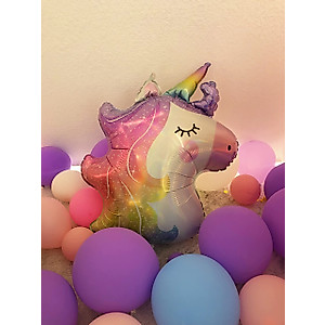 Unicorn Balloons Unicorn Birthday Party Decorations for Girls with Heart Star Rainbow Balloons Wedding Baby Shower Unicorn Party Supplies (Number 5)