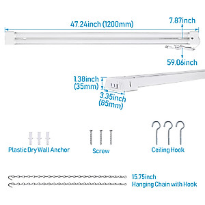 LEONLITE LED Shop Light 4FT, Deep Reflector, 40W 5000K Daylight Linkable LED Shop Light, Plug in Shop Light with Pull Chain (ON/Off), 4 Foot LED Shop Lights for Workshop, Garage, Shop, Pack of 4