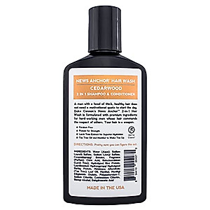 Duke Cannon Supply Co. News Anchor 2-in-1 Hair Wash Cedarwood, Tea Tree Formula - Paraben Free, Protein for Strength, Superior Hydration, No Harsh Sulfates, 10 oz. (Variety 2 Pack)