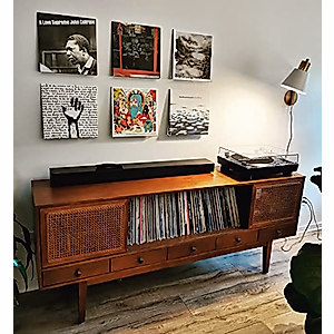 Dingelex 12 Pack Acrylic Vinyl Records Albums Holder Display Rack, Acrylic Wall Mount LP Vinyl Record Shelves with Free Screws and Screwdriver, Small Wall Ledge Storage Shelves