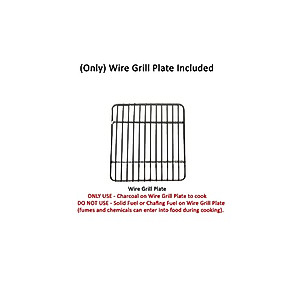 Japanese Shichirin Style grill for Yakitori, Yakiniku, Robata, Charcoal BBQ Grill Set (w/ Base and Wire Grill Plate)