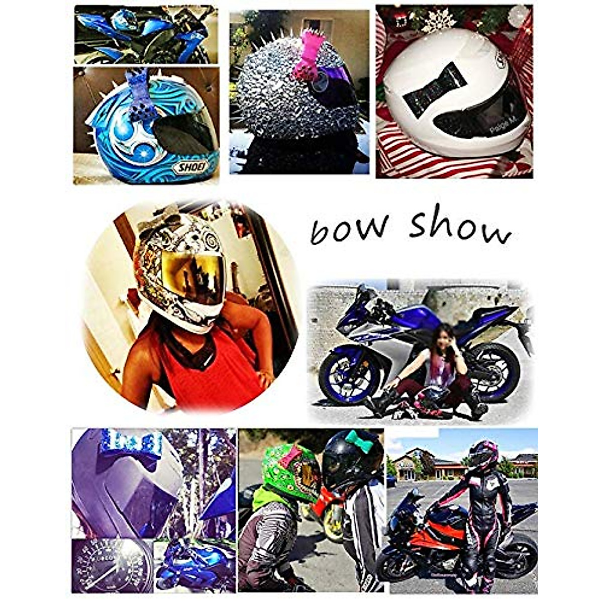 HHongJM Handmade Bow Knot for Helmet,Motorcycle Bicycle Helmet Bow Knot Helmet Accessories Helmet Pigtails Helmet Mohawk